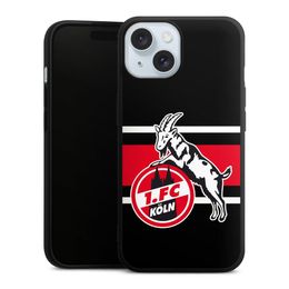 DeinDesign iPhone 15 Handy Premium Silikon H&uuml;lle Handyh&uuml;lle schwarz Case Official Licensed Product 1. Fc K&ouml;ln Logo Silikon Premium Case