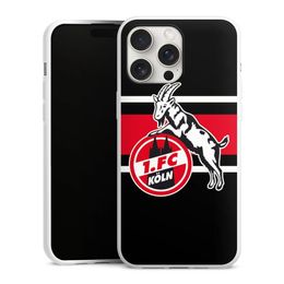 DeinDesign iPhone 15 Pro Max Handy Silikon H&uuml;lle Case wei&szlig; Handyh&uuml;lle Official Licensed Product 1. Fc K&ouml;ln Logo Silikon Case