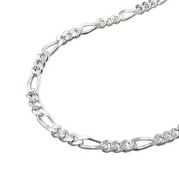 unbespielt Gliederarmband Armband Figarokette 2 x diamantiert 925 Silber Länge 19 cm x 2 mm inklusive kleiner Schmuckbox, Silberschmuck für Damen