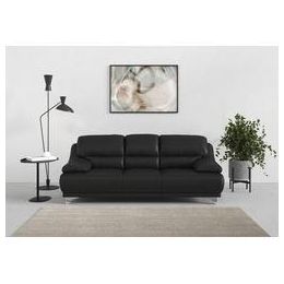 3-Sitzer COTTA "Maranello" Sofas Gr. B/H/T: 216cm x 86cm x 93cm, Kunstleder SOFTLUX, schwarz