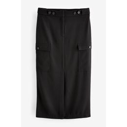 next Midirock Verstellbarer Midirock im Utility-Stil (1-tlg), schwarz, 52