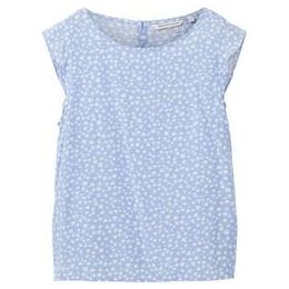 Tom Tailor DENIM Damen Ärmellose Bluse, blau, Blumenmuster, Gr. XL