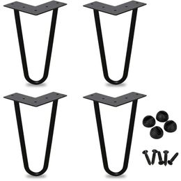 Hairpin Legs, 4er Set, 72 cm, schwarz, 2 Streben Tischbeine aus Stahl - HENGDA
