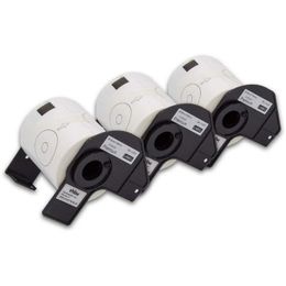 vhbw - 3x CD/DVD-Etiketten Aufkleber Rolle Set kompatibel mit Brother P-Touch QL-500BW, QL-550, QL-560, QL-560VP, QL-570, QL-580, QL-580N, QL-650