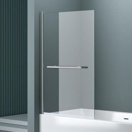 90x140 cm Design-Duschwand für Badewanne Badewannenaufsatz Duschabtrennung 6mm ESG-Sicherheitsglas inkl. NANO-Beschichtung Badewannenfaltwand