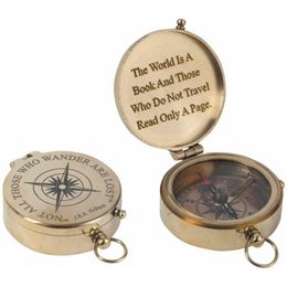 Seehunde Dekoration Goldener nautischer Kompass 6x6x2CM 19329 - Dorado - Signes Grimalt