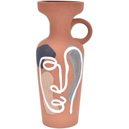 Signes Grimalt - Dekorationsvase Dekorative Vase -Vasen und brauner Halter 12x13x30cm 29974 - Marrón