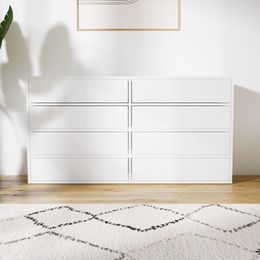 MYCS Kommode Weiß - Design-Lowboard: Schubladen in Weiß - Hochwertige Materialien - 151 x 79 x 34 cm, Selbst zusammenstellen