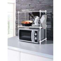 Ruco Küchenregal, Aluminium/Kunststoff, 2 Ebenen, silberfarben|weiß