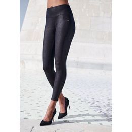 Lascana Leggings mit schimmerndem Alloverdruck, schwarz