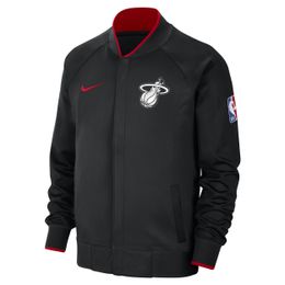 Miami Heat Showtime City Edition Nike Dri-FIT Long-Sleeve Jacke mit durchgehendem Reißverschluss für Herren - Schwarz