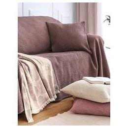 Überwurf für Couch und Bett ca. 160x270cm Hagemann rosé