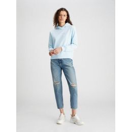Calvin Klein Jeans Kapuzensweatshirt CK EMBRO BADGE REGULAR HOODIE mit Logoprägung, blau