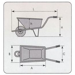 pro-bau-tec Garten- und Bauschubkarre 85 l Tragkraft 160 kg