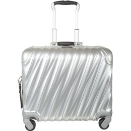 Tumi 4-Doppelrollen-Trolley, Hartschale, Aluminium, Handgepäck, silber