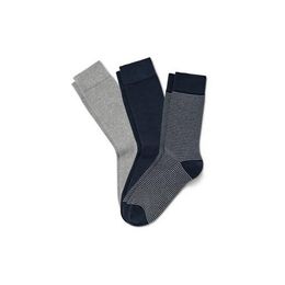 Tchibo 3 Paar Socken - Dunkelblau/Gestreift - Gr.: 41-43