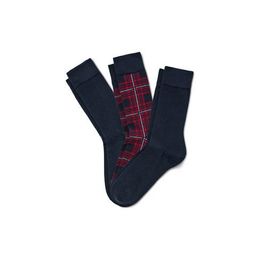 Tchibo 3 Paar Socken - Dunkelblau/Kariert - Gr.: 41-43