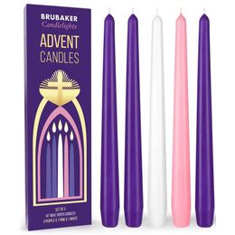 BRUBAKER Adventskerze Premium Spitzkerzen für Adventskränze