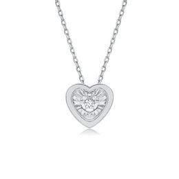 DANIEL CLIFFORD Herzkette 'Corina' Damen Halskette Silber 925 Herz-Anhänger Kristall Moissanit