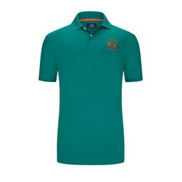 &Uuml;bergr&ouml;&szlig;e : La Martina, Poloshirt in Piqu&eacute;-Qualit&auml;t mit gro&szlig;er Logo-Stickerei in Petrol