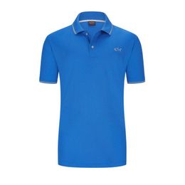Paul & Shark &Uuml;bergr&ouml;&szlig;e : Paul & Shark, Poloshirt mit reflektierendem Hai-Print in K&ouml;nigsblau