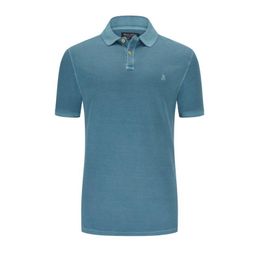 Marc O'Polo &Uuml;bergr&ouml;&szlig;e : Marc O'Polo, Poloshirt in Piqu&eacute;-Qualit&auml;t in gewaschener Optik in Blau