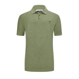 &Uuml;bergr&ouml;&szlig;e : Fynch-Hatton, Poloshirt mit Leinenanteil und mit Logo-Stickerei in Oliv