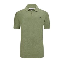 &Uuml;bergr&ouml;&szlig;e : Fynch-Hatton, Poloshirt mit Leinenanteil und mit Logo-Stickerei in Oliv