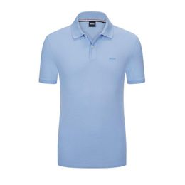 Übergröße : BOSS, Poloshirt mit Logo-Stickerei in Hellblau