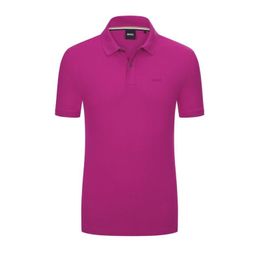 Übergröße : BOSS, Poloshirt mit Logo-Stickerei in Pink