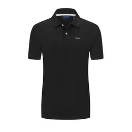 &Uuml;bergr&ouml;&szlig;e : Gant, Poloshirt in Piqu&eacute;-Qualit&auml;t mit Logostickerei in Schwarz