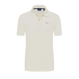 &Uuml;bergr&ouml;&szlig;e : Gant, Poloshirt in Piqu&eacute;-Qualit&auml;t mit Logostickerei in Offwhite