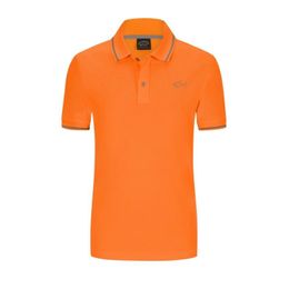 Paul & Shark &Uuml;bergr&ouml;&szlig;e : Paul & Shark, Poloshirt mit reflektierendem Hai-Print in Orange