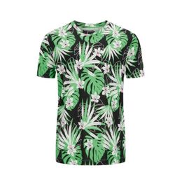 Jack & Jones &Uuml;bergr&ouml;&szlig;e : Jack & Jones, T-Shirt mit floralem Allover-Print in Schwarz
