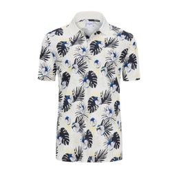 Jack & Jones &Uuml;bergr&ouml;&szlig;e : Jack & Jones, Poloshirt mit floralem Allover-Print in Schwarz