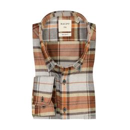 &Uuml;bergr&ouml;&szlig;e : haupt, Hemd mit Karo-Muster, Ceramica, Regular Fit in Orange