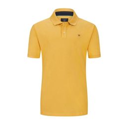 &Uuml;bergr&ouml;&szlig;e : Hackett, Poloshirt mit gesticktem Logo in Gelb
