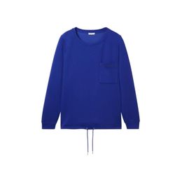 Tom Tailor Große Größen: Sweatshirt mit Brusttasche und Kordelzug am Saum, royalblau, Gr.52