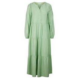 Tom Tailor Damen Maxi-Kleid mit Volants, grün, Uni, Gr. 36