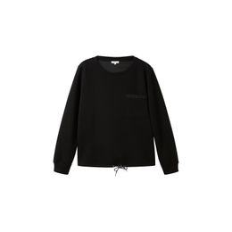Tom Tailor Damen Sweatshirt mit Rundhalsausschnitt, schwarz, Uni, Gr. XXL