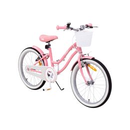 Actionbikes Motors Actionbikes Kinderfahrrad Starlight 20 Zoll, Rosa, Fahrradständer, Korb, Klingel, Kettenschutz