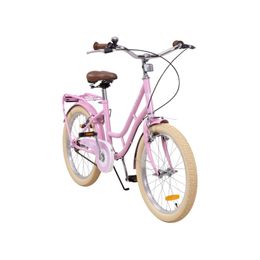 Actionbikes Motors Actionbikes Kinderfahrrad Retrostar 20 Zoll, Rosa, Fahrradständer, Gepäckträger, Sattel gefedert