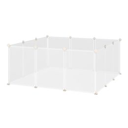 PawHut Laufgehege für kleine Haustiere weiß 105L x 105B x 45H cm