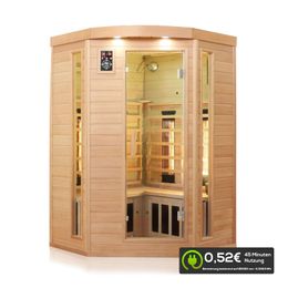 Dewello® Infrarotkabine Infrarotsauna LAKEFIELD 3 120cm x 120cm inkl. 5 Vollspektrumstrahler, 5 Karbonstrahler, 2 Personen