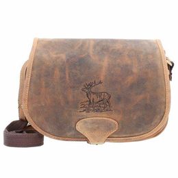 Green Burry Greenburry Vintage Hunting Bag Umhängetasche Leder 30 cm brown