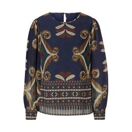 Heine Bluse Damen Größe S marine / kastanienbraun / hellgrün