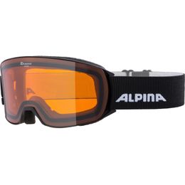 Alpina Skibrille "Nakiska", Fogstop, Panoramascheibe, schwarz, OneSize