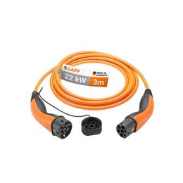 lapp Type 2 Charging Cable, up to 22 kW, 3 m, orange