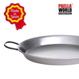 Paella World Original spanische Paella Pfanne Typ Valenciana 36cm Stahl poliert mit Griffen