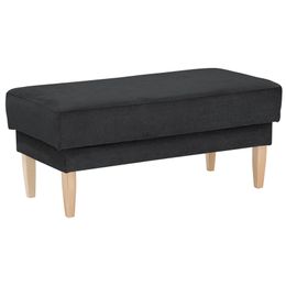 Hockerbank Home Affaire "Scalea" Hocker Gr. B/H/T: 110 cm x 51 cm x 55 cm, Lu x us-Microfaser, schwarz (schwarz, buche) Home Affaire